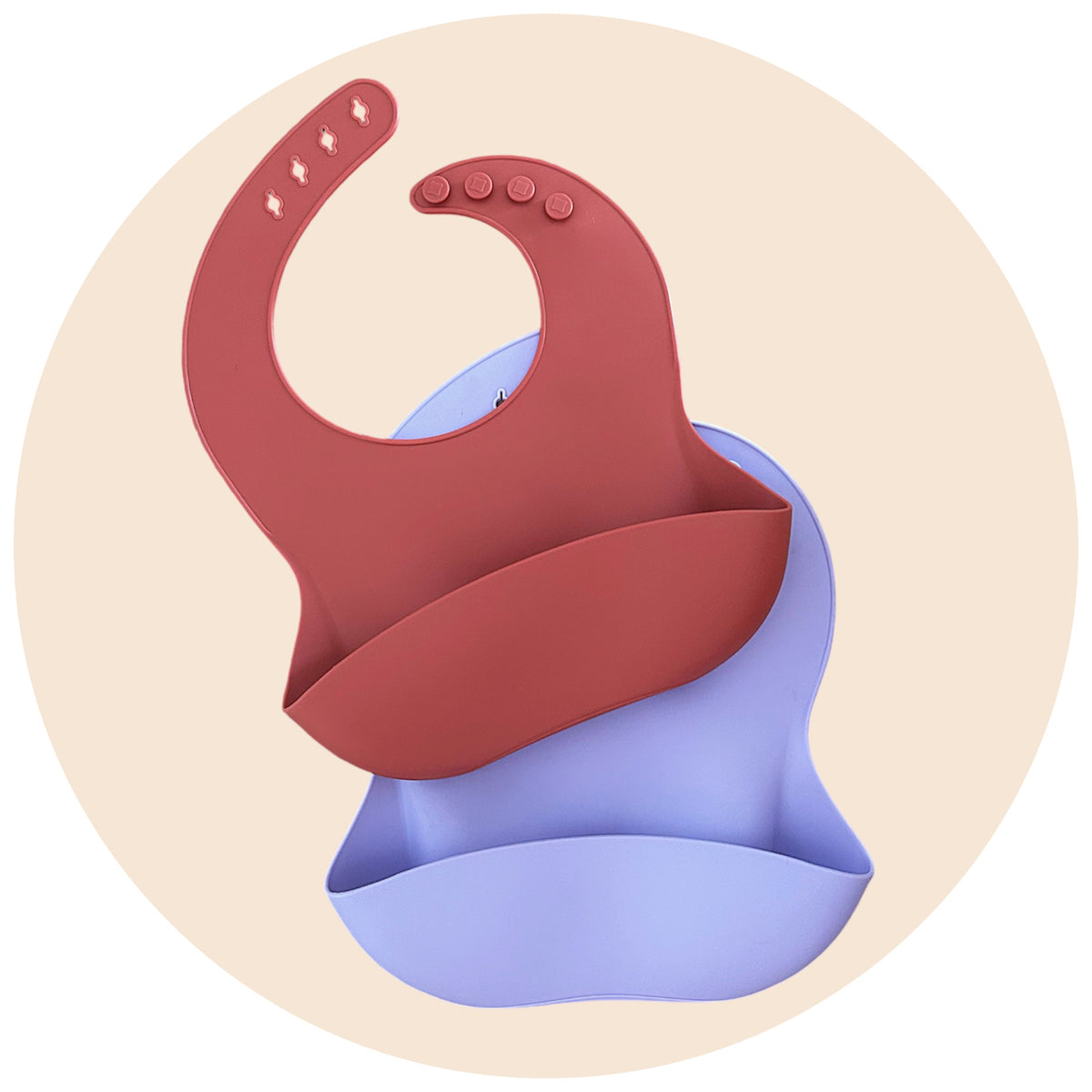 Bucket Bib Combo- Rose/ Purple – Silicone Beads SA