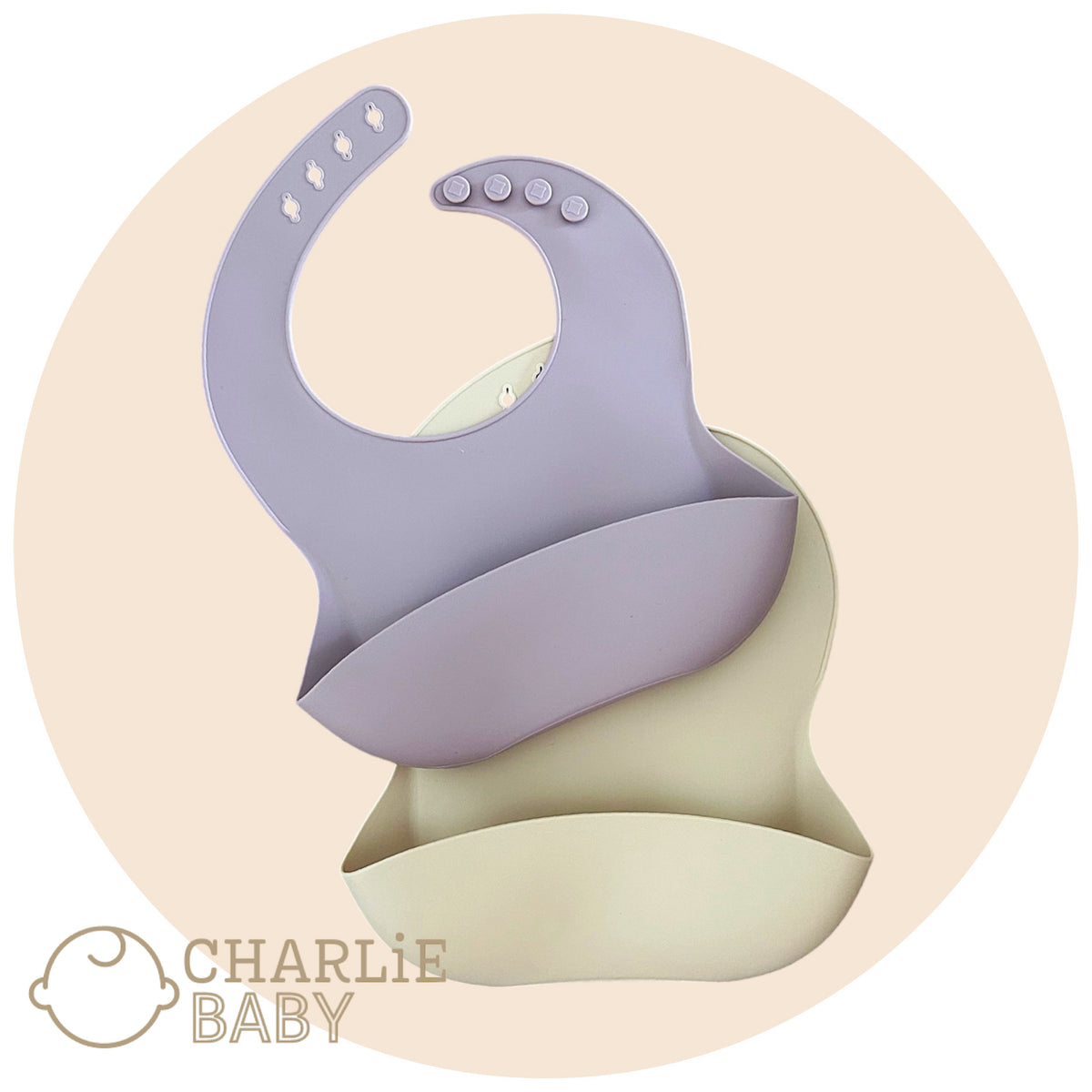 Bucket Bib Combo- Vanilla/ Ballet Pink – Silicone Beads SA