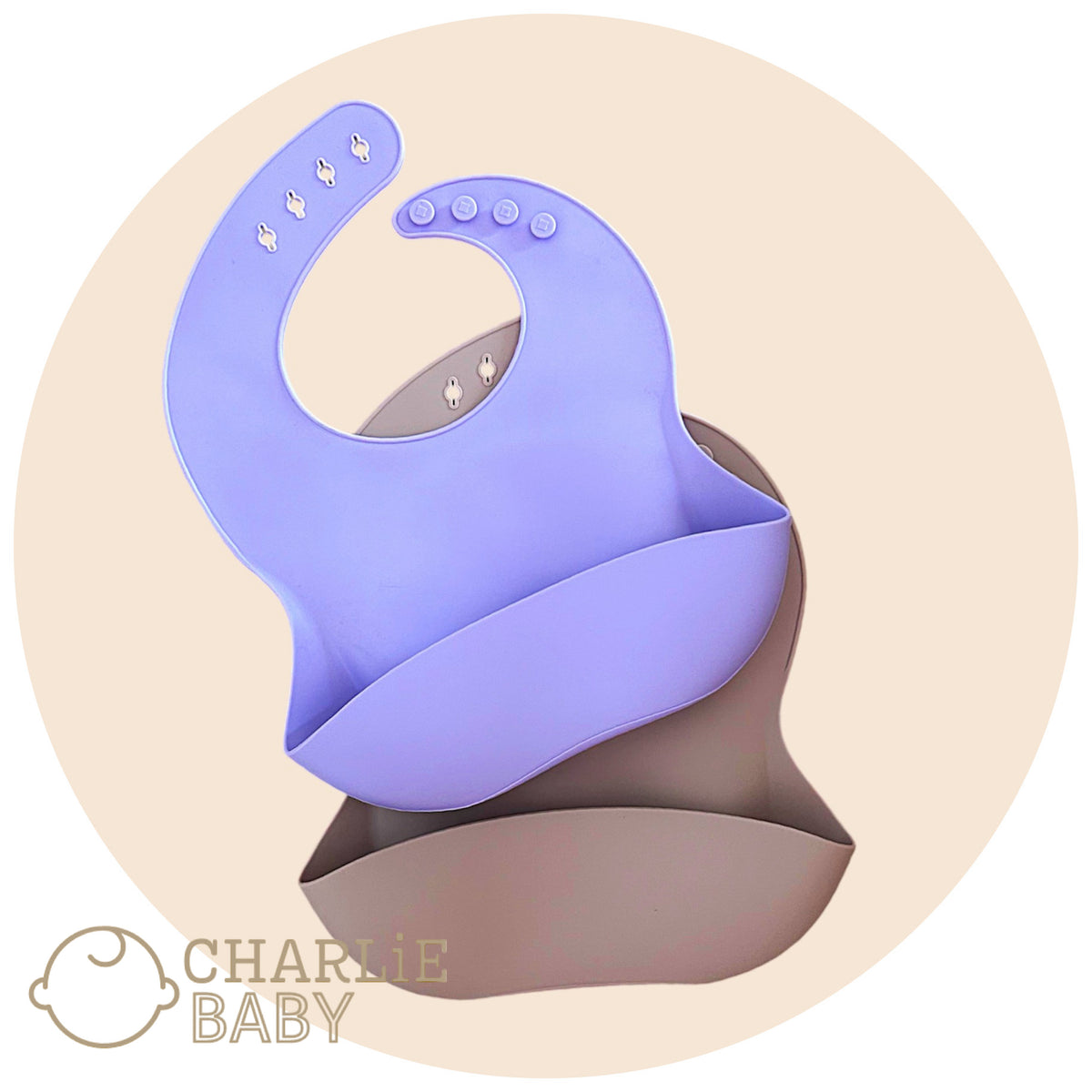 Bucket Bib Combo- Purple/ Ballet Pink – Silicone Beads SA