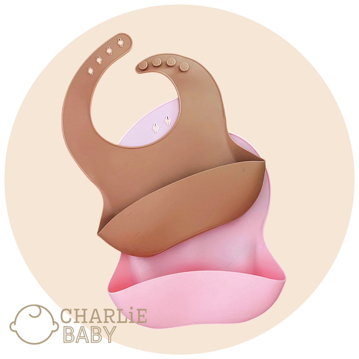 Bucket Bib Combo- Pink/ Clay – Silicone Beads SA