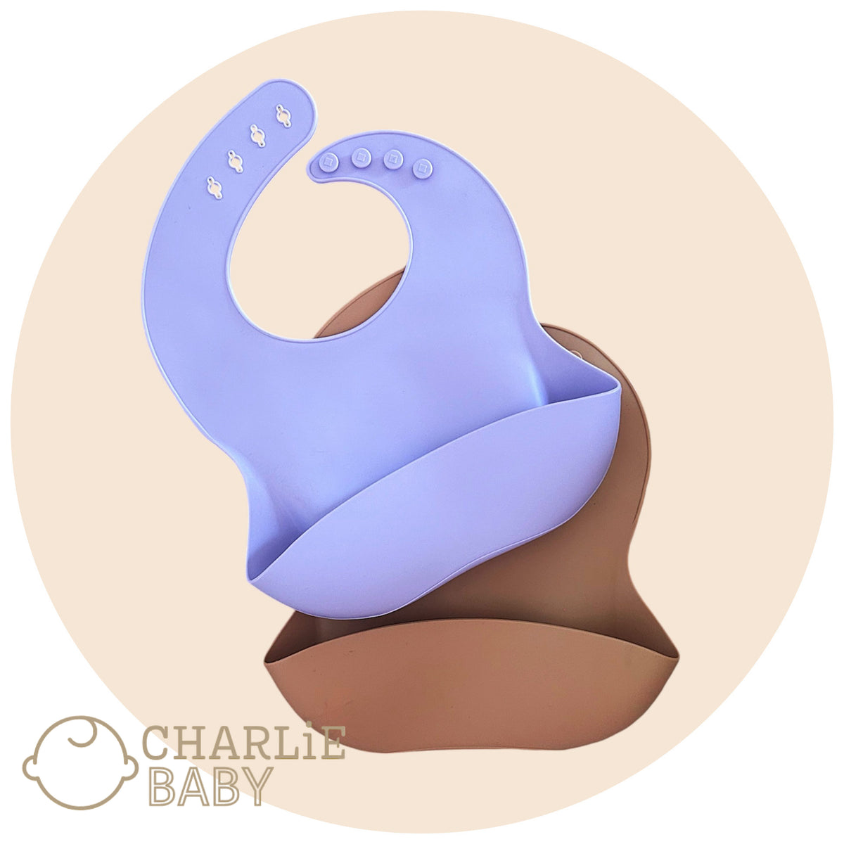 Bucket Bib Combo- Purple/ Clay – Silicone Beads SA